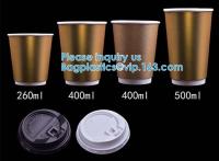 China Gold Foil Christmas Disposable Paper Cups 48 Pack 9 oz Holiday Party Drinkware for sale