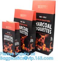 China Custom Kraft Paper Charcoal Bag 3kg to 15kg BBQ Grill Packing with Flexo Printing for sale