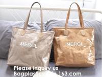 China Custom Tyvek Tote Bag 30x40cm Waterproof Crossbody Craft Paper Shopping Bag for Travel Promotion for sale