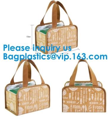 China Custom Eco Friendly Tyvek Lunch Bag 20x7x28cm Insulated Cooler Bag DUPONT Paper Foldable for sale