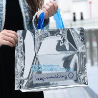 China Holographic PVC Tote Bag 39x31x15 cm Transparent Rainbow Work Beach Stadium Bag for sale