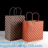 China Eco-Friendly Kraft Paper Bags 110 Pack 8x4.5x10.25 Inches with Handles for sale