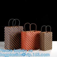 China Eco-Friendly Kraft Paper Bags 110 Pack 8x4.5x10.25 Inches with Handles for sale