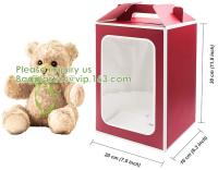 China White Kraft Paper Gift Bags 10 Pack 9.8x5.9x13.8 Inch with Clear Window and Rope Handles for sale