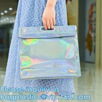 China Holographic PVC Clear Shopping Bag 25x32x15cm Biodegradable Reusable Tote for sale
