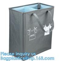 China Stackable Laundry Basket 65L Collapsible Storage Cube Linen Polyester 50x26x55cm for sale