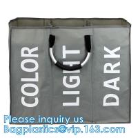 China Stackable Laundry Basket 65L Collapsible Storage Cube Linen Polyester 50x26x55cm for sale