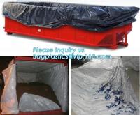 China PE Woven Tarpaulin Container Liner Bag 20ft Open Top Dry Bulk Dumpster 80-300gsm for sale
