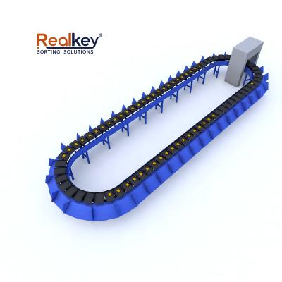 China High-speed Tilt Tray Sorter with 99.99% Accuracy and 7200-10800 P/h Capacity for Small/Medium Packages for sale