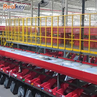 China High Capacity Split Tray Sorter with High Accuracy for Multi Size Package Handling in 3PL for sale