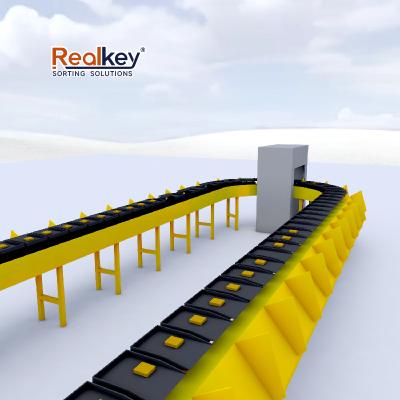 China Heavy Duty Long Lifespan Tilt Tray Sorter Reinforced Industrial Frame, 10+ Year Service Life for sale