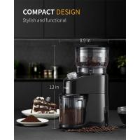 China Blue LED Light Burr Conical Grinder 2 To 12 Cups Safety Lock Office Espresso Machine for sale