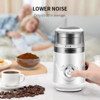 China Adjustable White Electric Coffee Bean Grinder Portable 10 Settings With Stainless Steel Bowl for sale