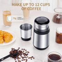 China Blade Silver Portable Electric Coffee Grinder Detachable ABS Easy Operation for sale