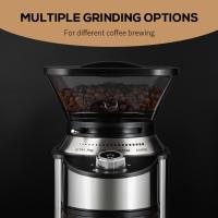 China 200W Espresso Burr Coffee Grinder With Blue LED Light and Safety Lock for sale