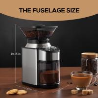 China 200W Espresso Burr Coffee Grinder With Blue LED Light and Safety Lock for sale