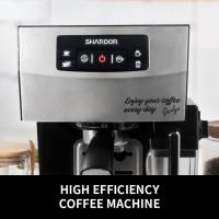 China ABS Coffee Machine With Milk Frother SS304 Single Coffee Cappuccino Latte Espresso Maker for sale