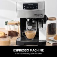 China ABS Coffee Machine With Milk Frother SS304 Single Coffee Cappuccino Latte Espresso Maker for sale