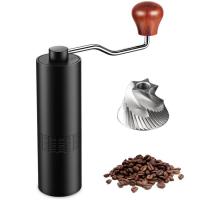 China Hand Crank Burr Electric Handheld Coffee Grinder Adjustable 28g Portable Wooden for sale