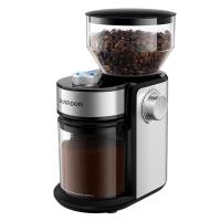China 12 Cup Electric Blade Burr Coffee Grinder 16 Grinding Settings Safty Lock Burr Flat Silver for sale