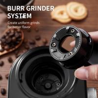 China 100W Coffee Bean Self Grinding Coffee Maker 14 Setting Flat Fashionable Dis Washing for sale