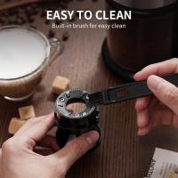 China 12 Cup Electric Blade Burr Coffee Grinder 16 Grinding Settings Safty Lock Burr Flat Silver for sale