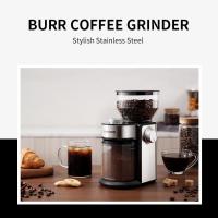 China Portable Electric Adjustable Burr Coffee Grinder Silver 240g Professional Coffee Maker for sale