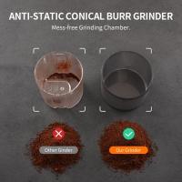 China Ultra Fine Professional Conical Burr Coffee Grinder Coarse 35 Setting LED Light for sale