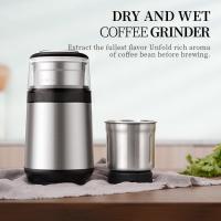 China Removable 2 Cups Coffee Maker 200W Multi Function Adjustable Electric Bean Grinder for sale