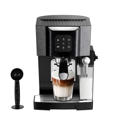 China 1450W Compact Coffee Machine With Milk Frother 15 Bar Removable Water Tank for sale