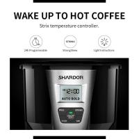 China Auto Pour Over Stainless Steel Drip Coffee Maker 1.8L 12 Cup Black for sale