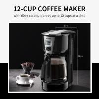 China Auto Pour Over Stainless Steel Drip Coffee Maker 1.8L 12 Cup Black for sale