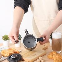 China 300ML 4-In-1 Espresso Milk Frother Black Cold Hot Milk Heating Foamer Detachable for sale