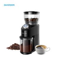 China Blue LED Light Burr Conical Grinder 2 To 12 Cups Safety Lock Office Espresso Machine for sale