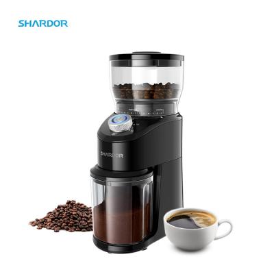 China Blue LED Light Burr Conical Grinder 2 To 12 Cups Safety Lock Office Espresso Machine for sale