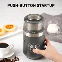 China Mini Bean Custom Coffee Grinder Coarse or Fine Removable Cup Electric Burr Mill for sale