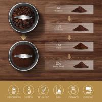 China Transparent Lid Espresso Coffee Maker SS304 Cup Coffee Bean Flat Burr Espresso Grinder for sale