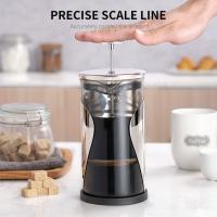 China Stainless Steel French Press Coffee Maker 1000ML Large Glass Double Wall French Press for sale