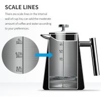 China 1000ML Automatic French Press Coffee Maker Travel Stainless Steel Double Wall for sale