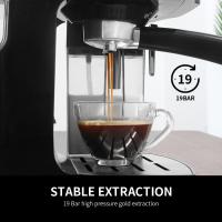 China Black Coffee Machine With Milk Frother Multi Function 500W Household Espresso Machine for sale