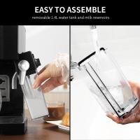 China Black Coffee Machine With Milk Frother Multi Function 500W Household Espresso Machine for sale