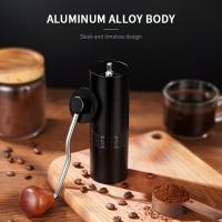 China Adjustable Portable Manual Coffee Grinder Aluminum Alloy Stainless Steel Burr Grinder for sale