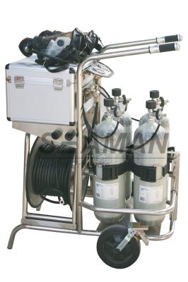 China Long Tube Wheel Movable Air Breathing Apparatus 300Bar With 2 / 4 Composite Cylinder for sale