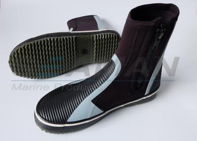 China 5mm hi top zipper Neoprene wetsuit boots with anti - slip rubber sole for sale