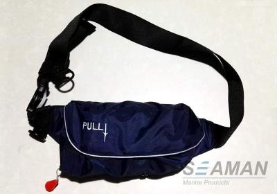 China Marine Inflatable Life Jackets 150N Auto / Manual Start Navy Blue Inflatable Waist Belt for sale