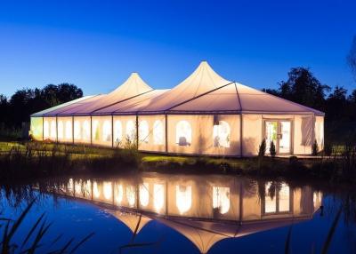 China Waterproof White Wedding Party Tent Flame Retardant Logo Printing Available for sale