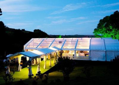 China Portable Wedding Canopy Tent 3-50 M Width Polyester Textile With Plywood Floor for sale