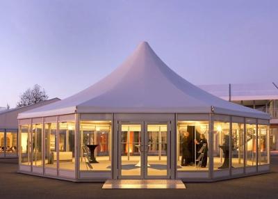 China Octagonal Glass Wedding Party Tent , Outside Party Tents SGS Approved for sale