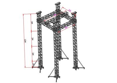 China Silvery Line Array Speaker Aluminum Stage Truss Wear Resistant With Canopy for sale