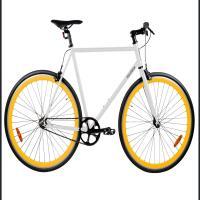 China 58cm 60cm White Frame Red Rim 700c Single Speed Fixie Fixed Gear Bike Double V Brake for sale